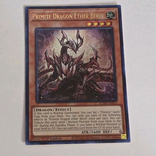 Yugioh! 1x Primite Dragon Ether Beryl SUDA-EN015 Ultra Rare 1st Ed NM ...