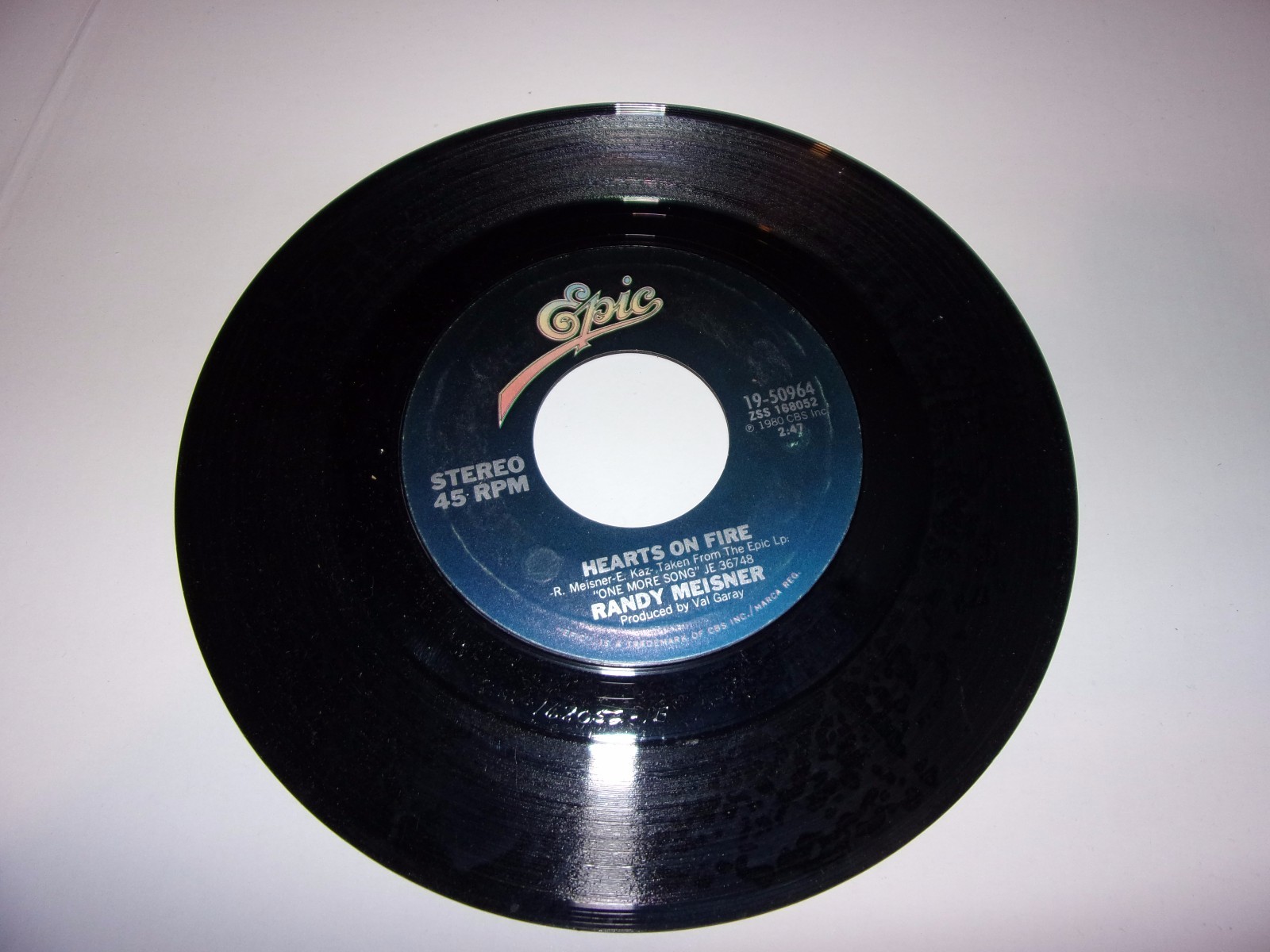 Randy Meisner: Hearts On Fire / Anyway Bye Bye / Epic 50964 / 1980 | eBay