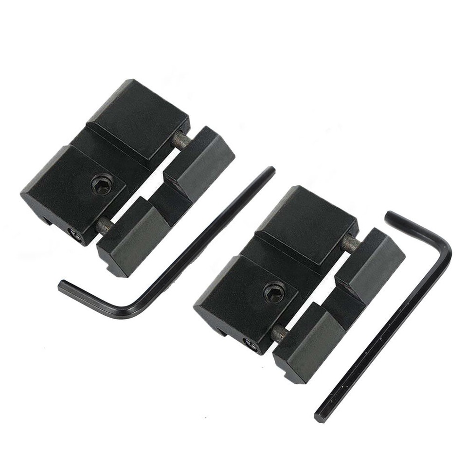 2 X Dovetail 11mm to 20mm Picatinny Rail Adapter Mount Scope Mounts ...