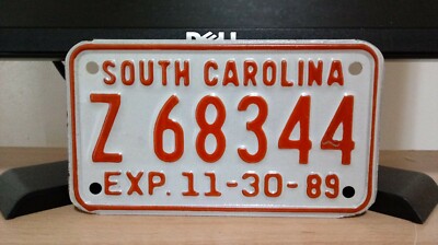 1989 South Carolina MOTORCYCLE License Plate Tag Original | eBay