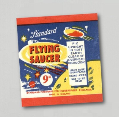 Fridge Magnet Standard Fireworks Flying Saucer Retro Vintage Advert ...