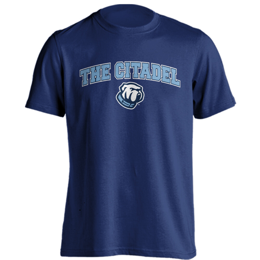 The Citadel Bulldogs Arched Text With Logo Short Sleeve T-Shirt | eBay