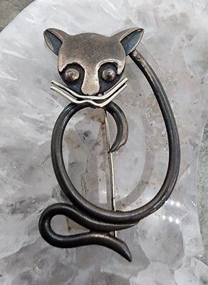 Sterling Silver 925 CBS Taxco Modernist Fox Brooch Ag 22368 | eBay