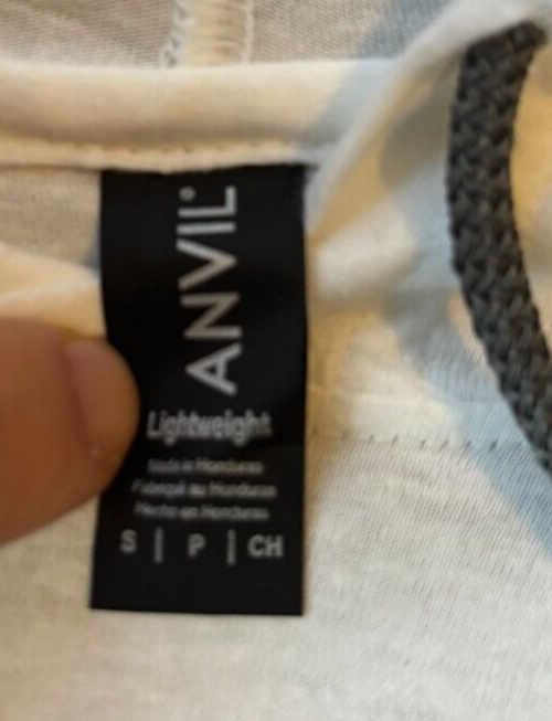 ANVIL Long Sleeve Cotton Lightweight Hoodie Small White "I Hate Land ...