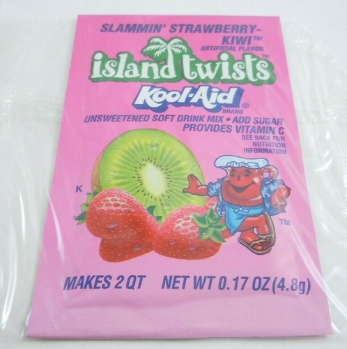 Kool-Aid Slammin Strawberry-Kiwi Island Twists Pack NEW Vintage Sealed ...