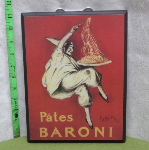 PATES BARONI wood wall-hanging Leonetto Cappiello pasta print 1921 ...