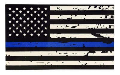Tattered Blue Line Flag Thin Blue Line Vinyl Sticker Police Sticker | eBay