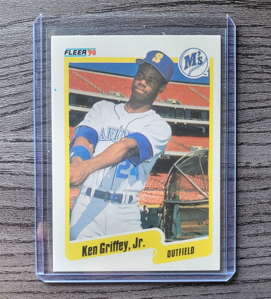 Ken Griffey Jr. 1990 Fleer #513 *ERROR* Misprint Blue Heart/Mark on ...