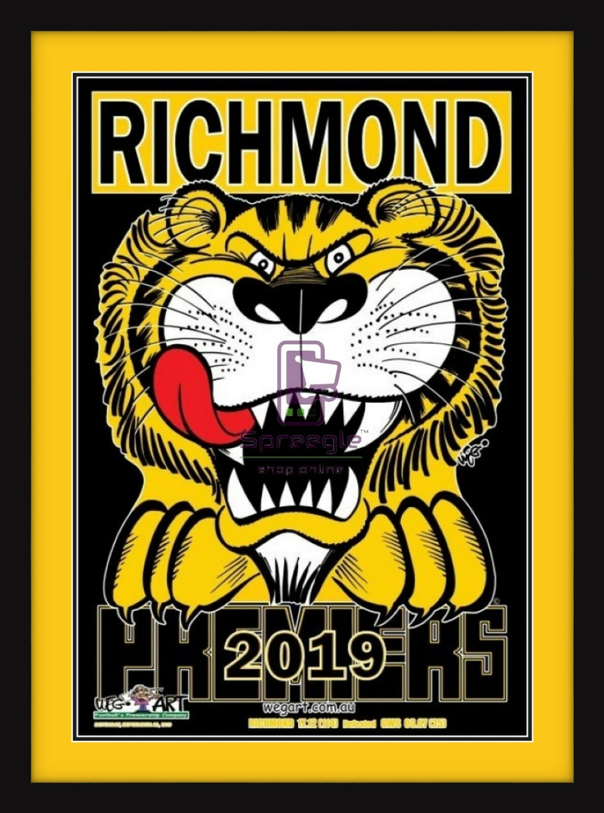 2019 Richmond Tigers Premiers Official WEG Special Black Edition Poster ...