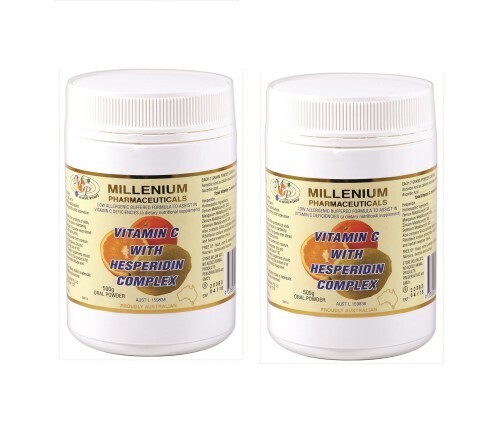 ^ 2 x Millenium Pharmaceuticals Vitamin C with Hesperidin Complex 500g ...