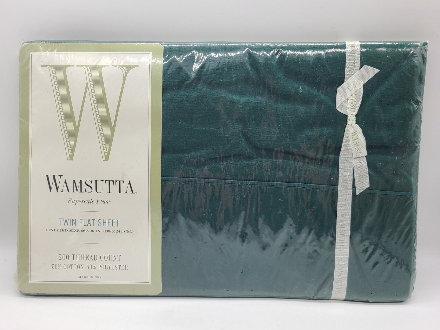 Wamsutta Supercale Plus Twin Flat Sheet, Hunter Green, Vintage, NEW | eBay