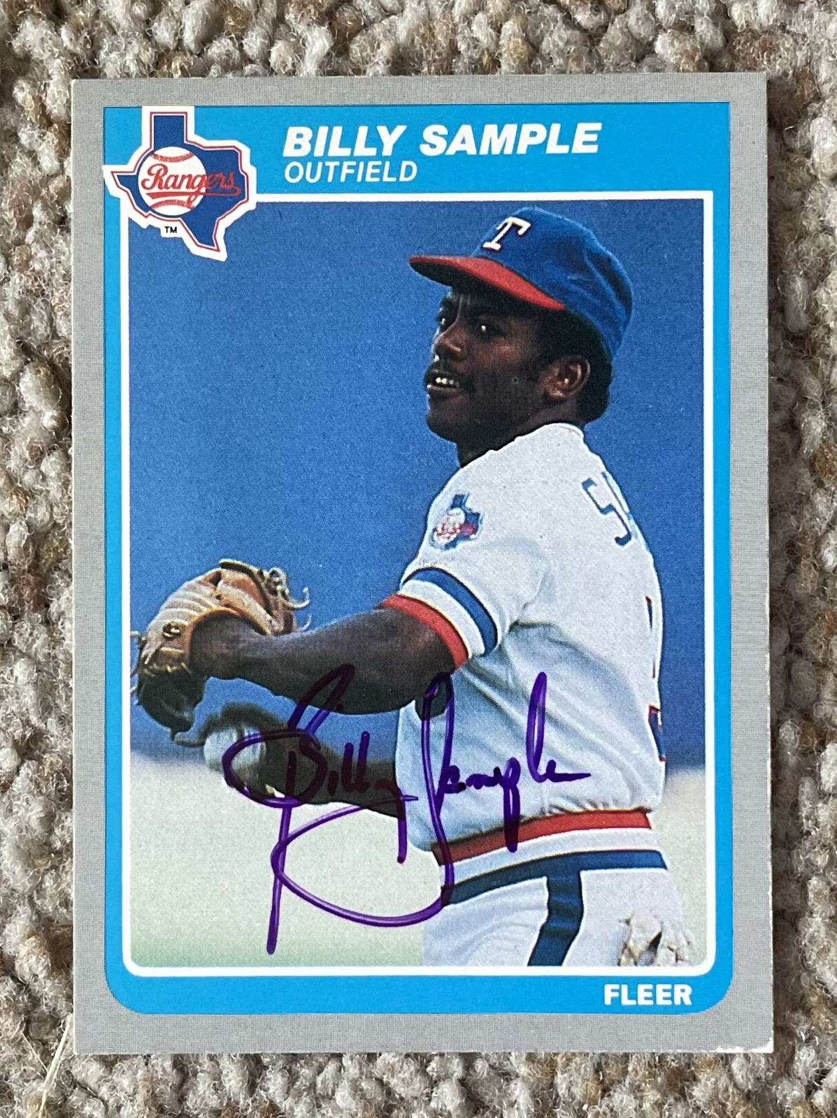 Billy Sample signed 1985 Fleer - Rangers | eBay
