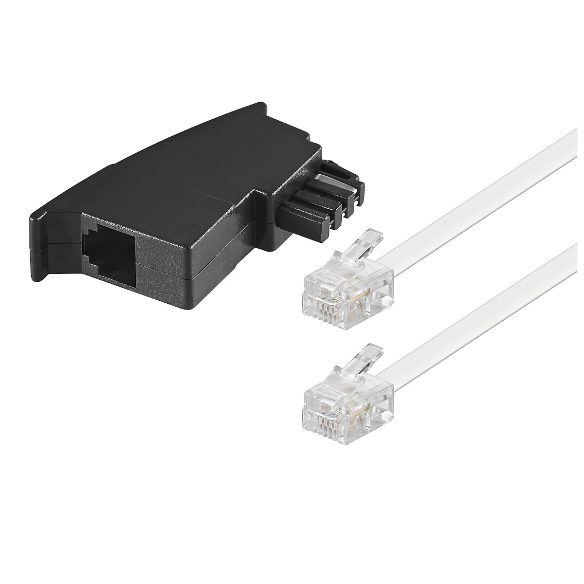 Telefonkabel SET TAE F Stecker > RJ11 Stecker Universal Belegung weiss ...