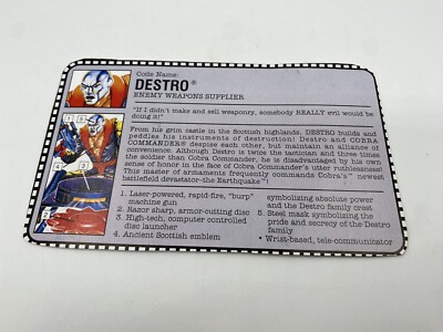 Vintage 1992 Gi Joe V3 Destro File Card | eBay