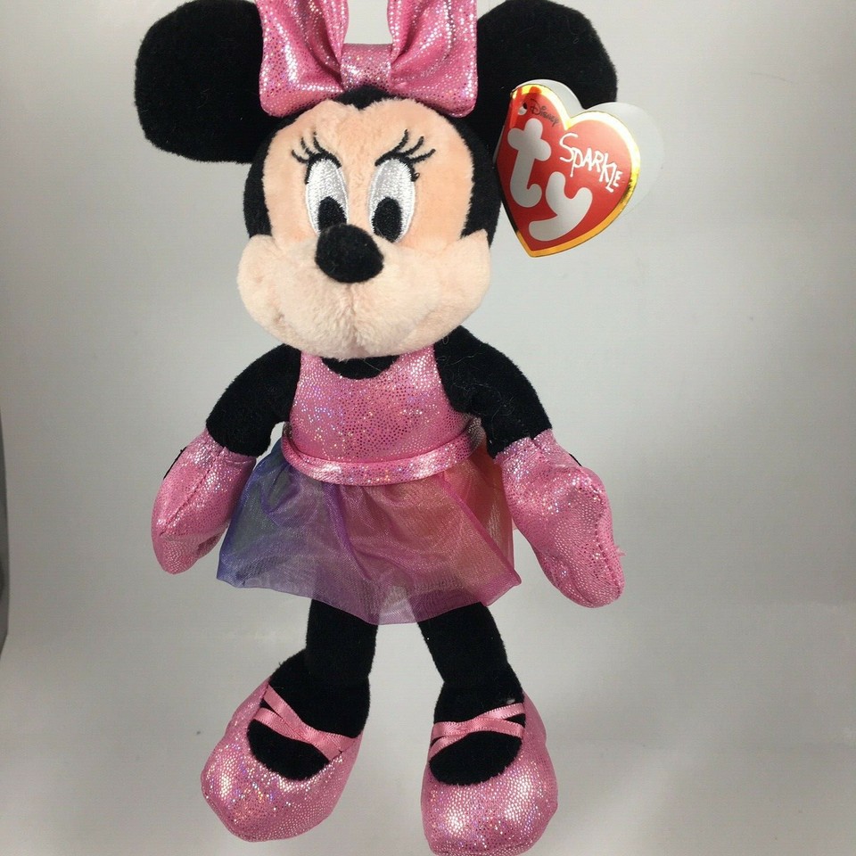 Ty Beanie Baby Disney Sparkle Minnie Mouse (Ballerina) (8 Inch) Plush ...