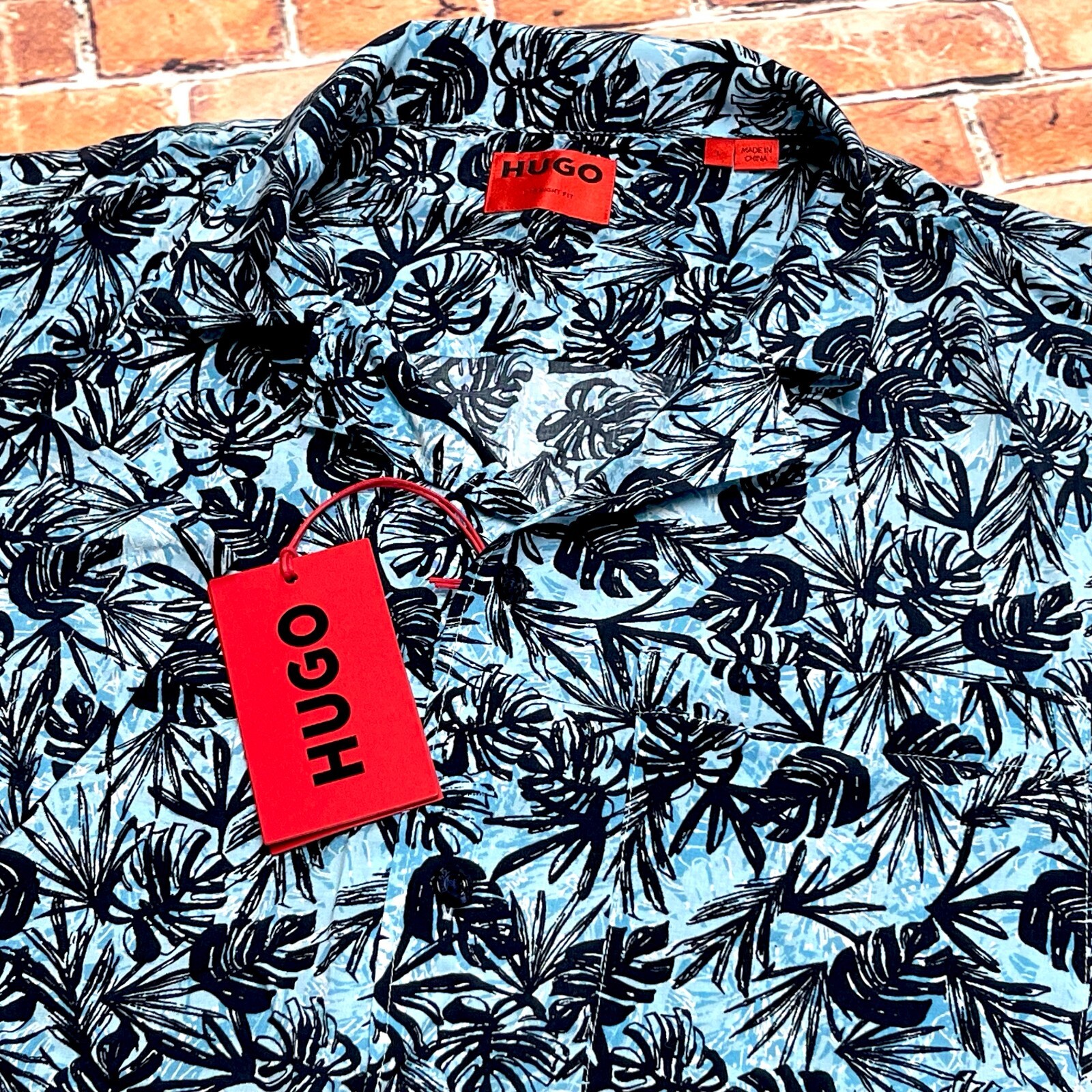 Hugo Boss Red Tag Relaxed-Fit Shirt In Foliage-Print Short Sleeve ...