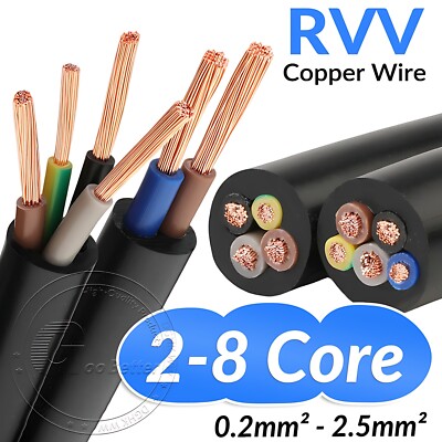 12V 24V 2/3/4/5/7/8 Core Automotive Marine Cable Round Wire Thinwall DC ...