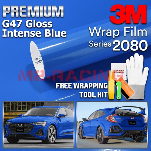 Genuine 3M 2080 G47 Gloss Intense Blue Vinyl Wrap Vehicle Film Decal ...
