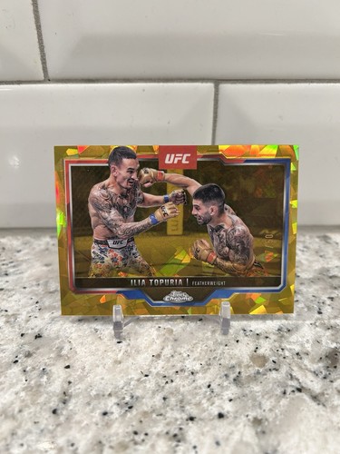 2025 Topps Chrome Sapphire UFC Ilia Topuria Gold Sapphire Refractor 27/ ...
