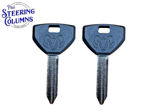 FITS 94-08 RAM 1500 2500 3500 LOGO KEYS Y157 PLASTIC HEAD SET OF 2 NEW ...