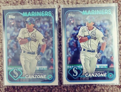 (2) 2024 Topps Series 1 Dominic Canzone RC Seattle Mariners #195 Rookie ...