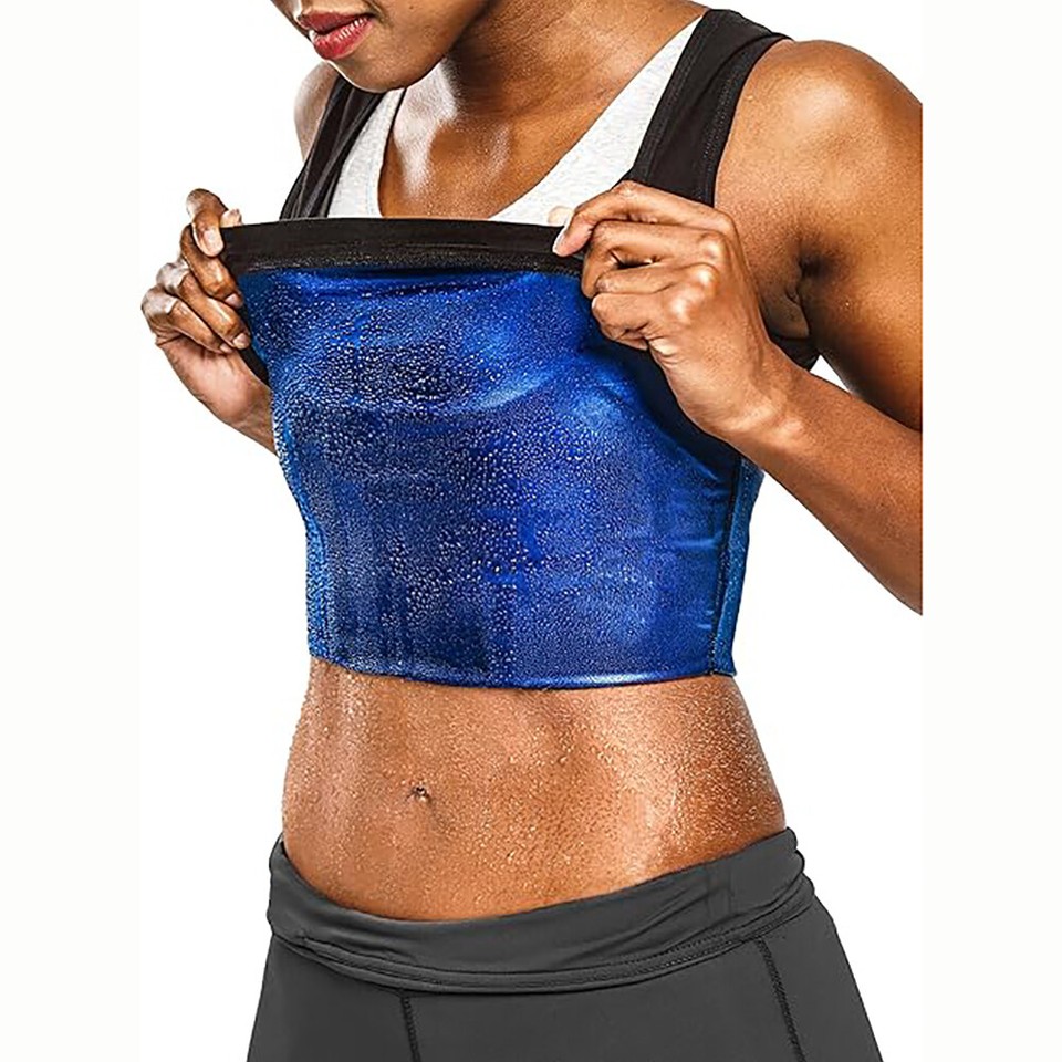 Fitness Women Sauna Suit Sweat Fat Burner Vest Tank Top Tummy Control ...