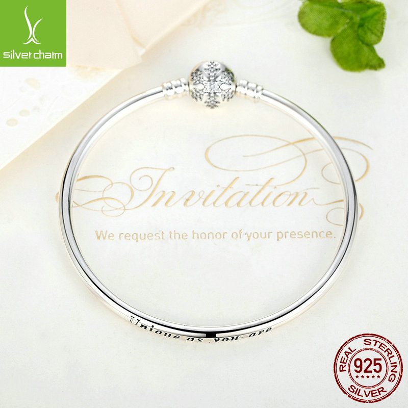 Authentic 925 Solid Engrave Christmas Snowflake Clasp Bangle Unique as ...