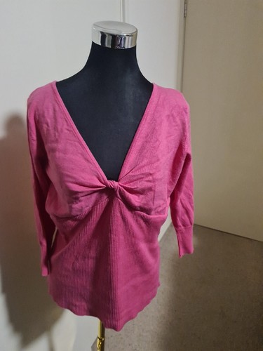 Basque Pink Knit Top Size L | eBay