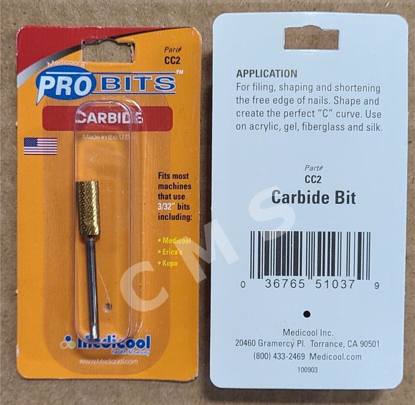 MEDICOOL ProBits Titanium Carbide CC2 Barrel Bit Manicure Pedicure Nail Gel USA | eBay
