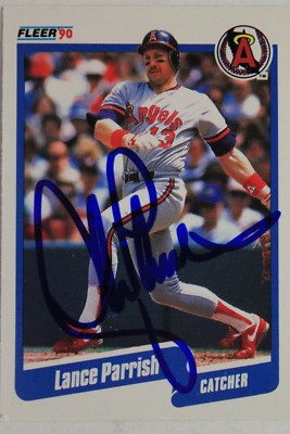 Lance Parrish Los Angeles Angels 1990 Fleer # 141 Signed Autograph Card ...