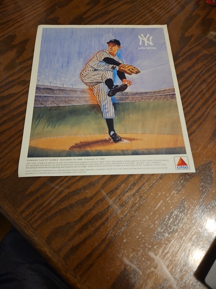 Whitey Ford Lefty Gomez Casey Stengel NY Yankees 1989 Citgo Color ...
