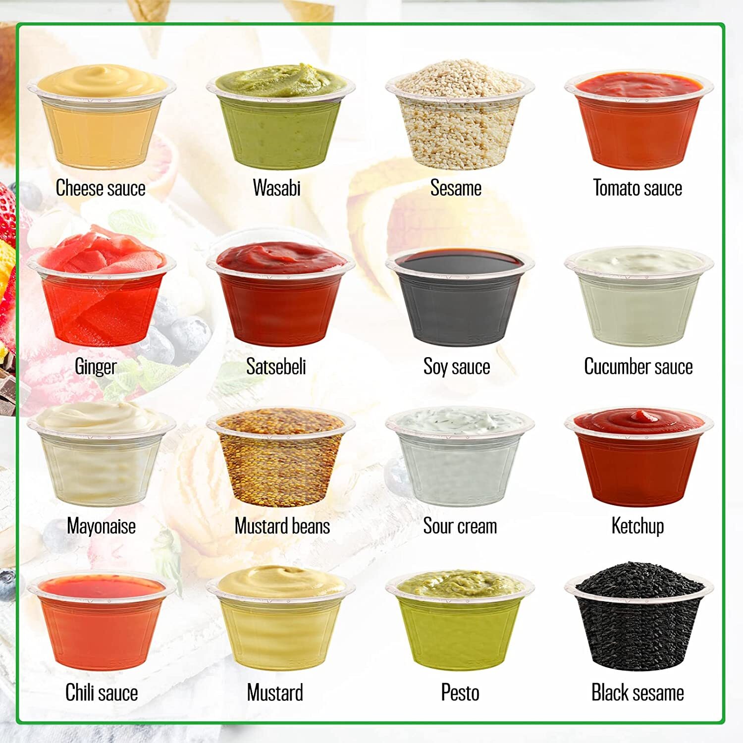 Nationwide Paper Round Plastic Sauce Pots with Airtight Lids Small Deli ...