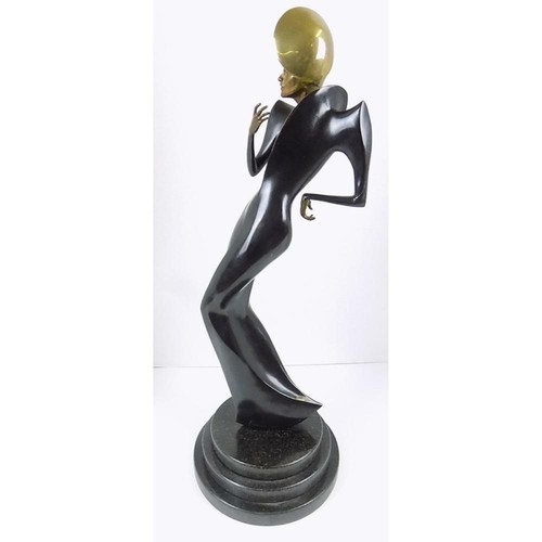 Ann Froman Sculpture Patinated & Gilt Bronze 22" H Woman of the World ...