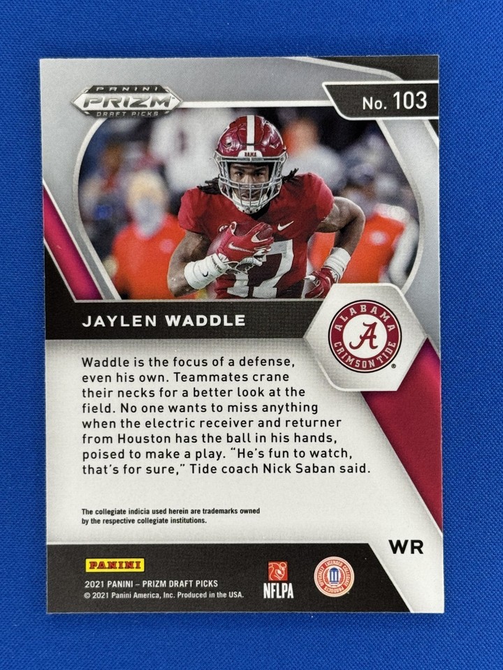 2021 Prizm Draft Picks #103 Jaylen Waddle Rookie RC Alabama | eBay
