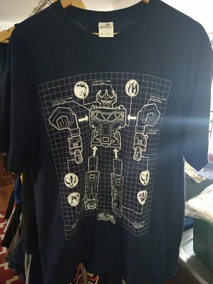 Vintage Mighty Morphin Power Rangers T-shirt Blueprint Design Size XL ...