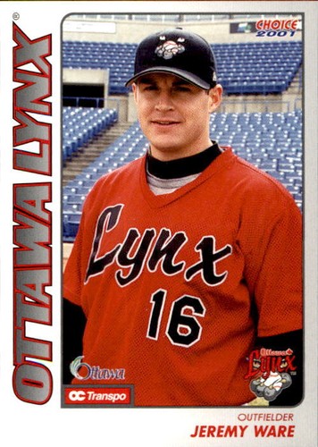2001 Ottawa Lynx Choice #8 Jeremy Ware Orangeville Ontario Canada ...