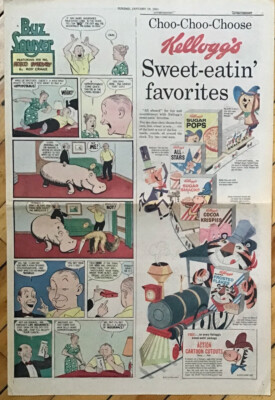 1948 Sunday Comic section Kellogg's cereal ad - Tony the Tiger cereal ...