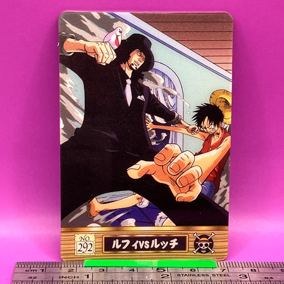 Luffy Rob Lucci 292 One Piece King of Pirates Gummy Card 2005 BANDAI ...