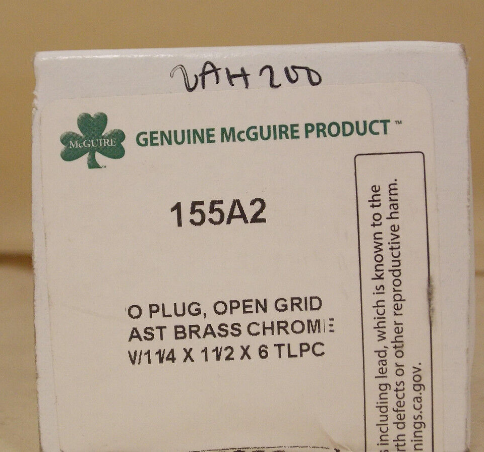 MCGUIRE 155A2 PO Plug Open Grid with 6 inch 17 Gauge Tailpiece , Chrome ...