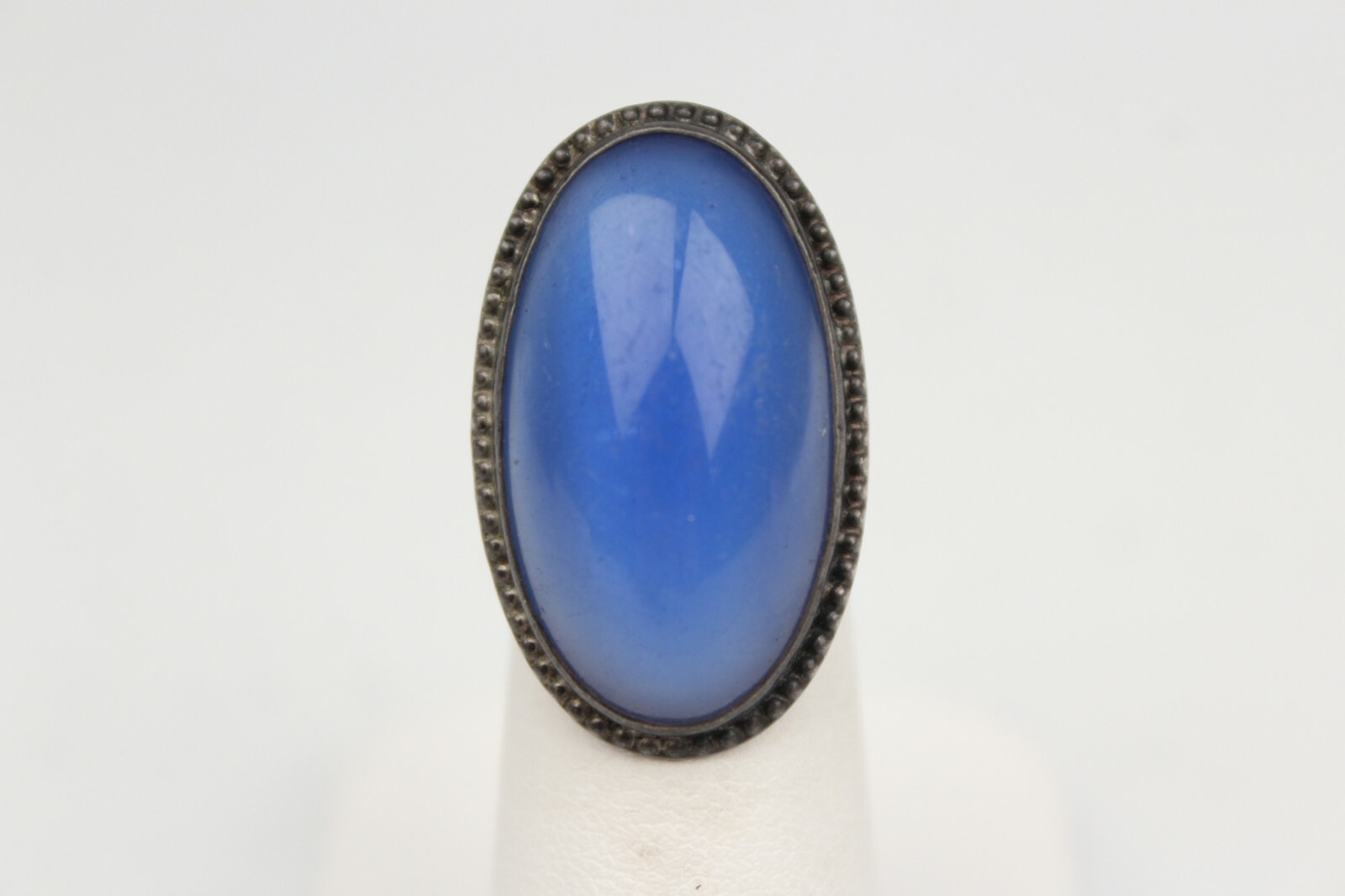 Sterling Silver Blue Stone Fashion Ring Sz 4 | eBay