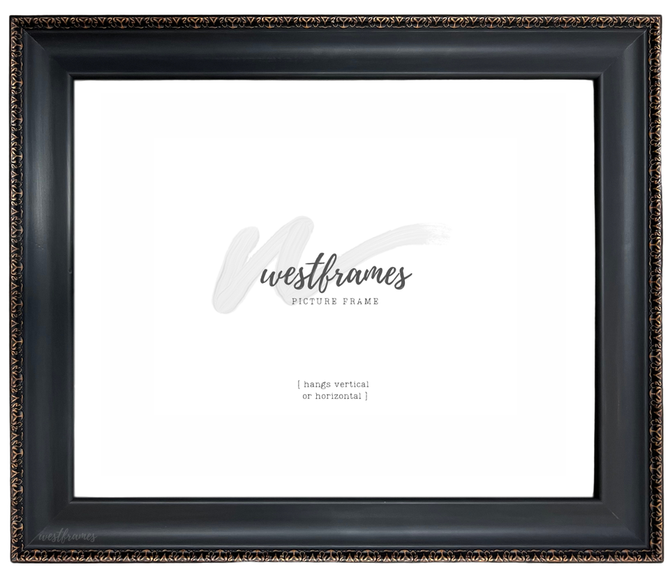 West Frames Pierre Vintage Black Ornate Gold Wall Picture Frame 2.25 ...