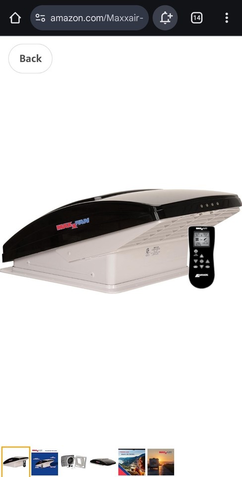 Maxx Air MaxxFan Vent Fan Deluxe 10 Speed with Thermostat Remote 7500K ...