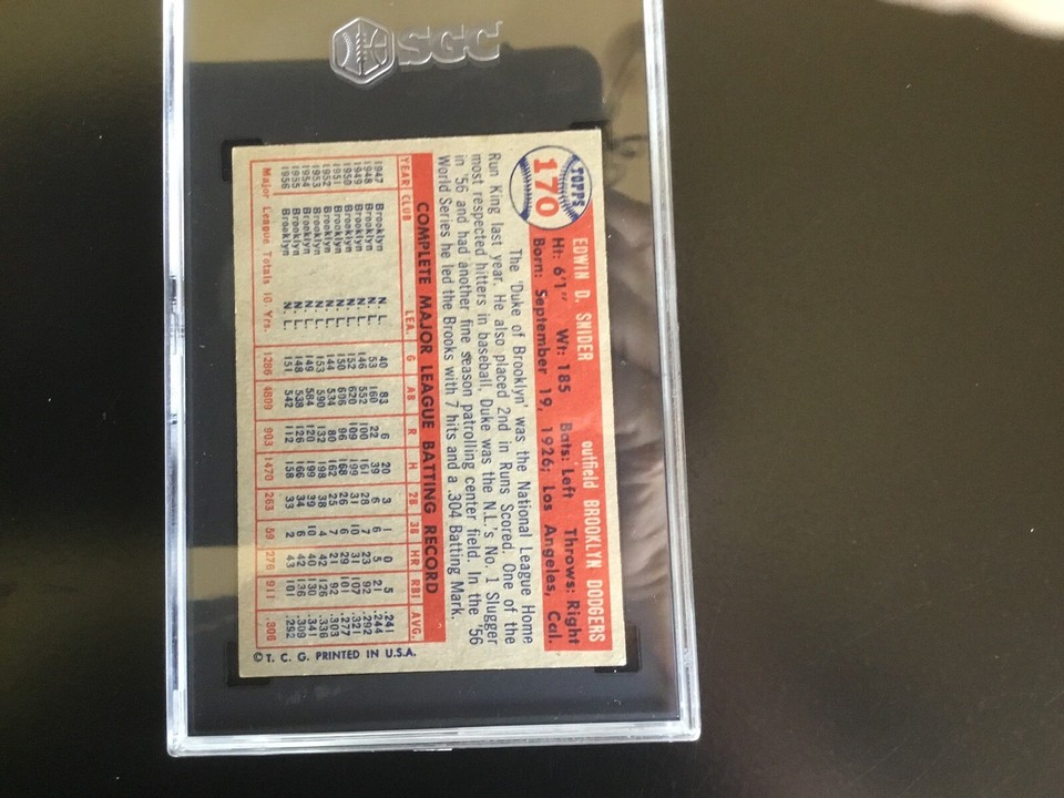 1957 Topps #170 Duke Snider PSA 4 VG-EX | eBay