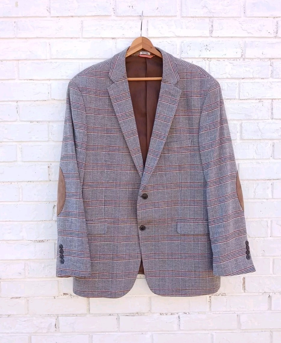 Crown & Ivy Glen Check Plaid Elbow Patch Sport Coat 4… - Gem