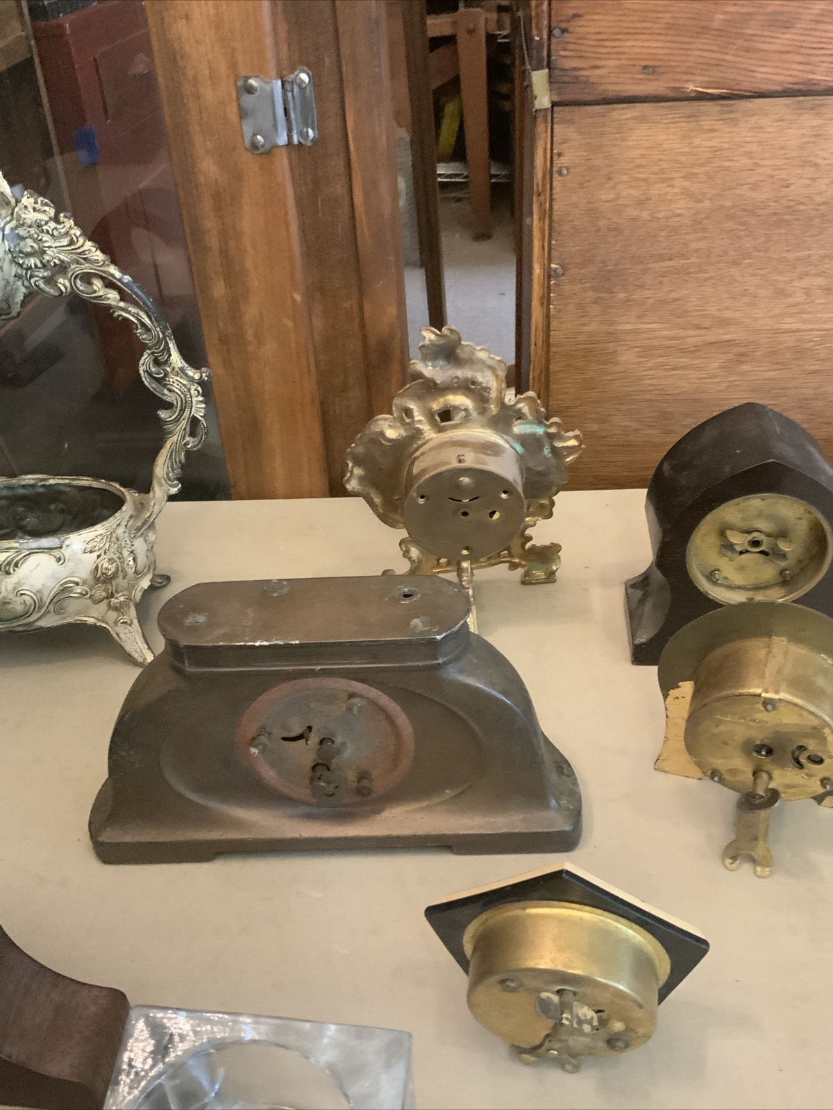 Huge Lot Of Vintage Antique Alarm Novelty Clock Parts Movements Case ...