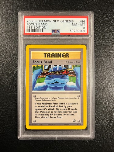 Pokemon Neo Genesis #86 - Focus Band - NM/MINT - 1st Edition - PSA 8 ...