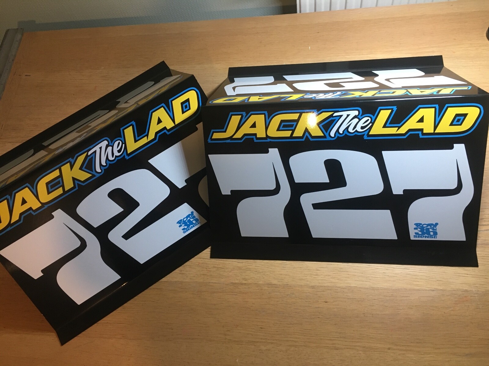 2x Banger Racing Roof Fin / Number Boards. Made to Order | eBay