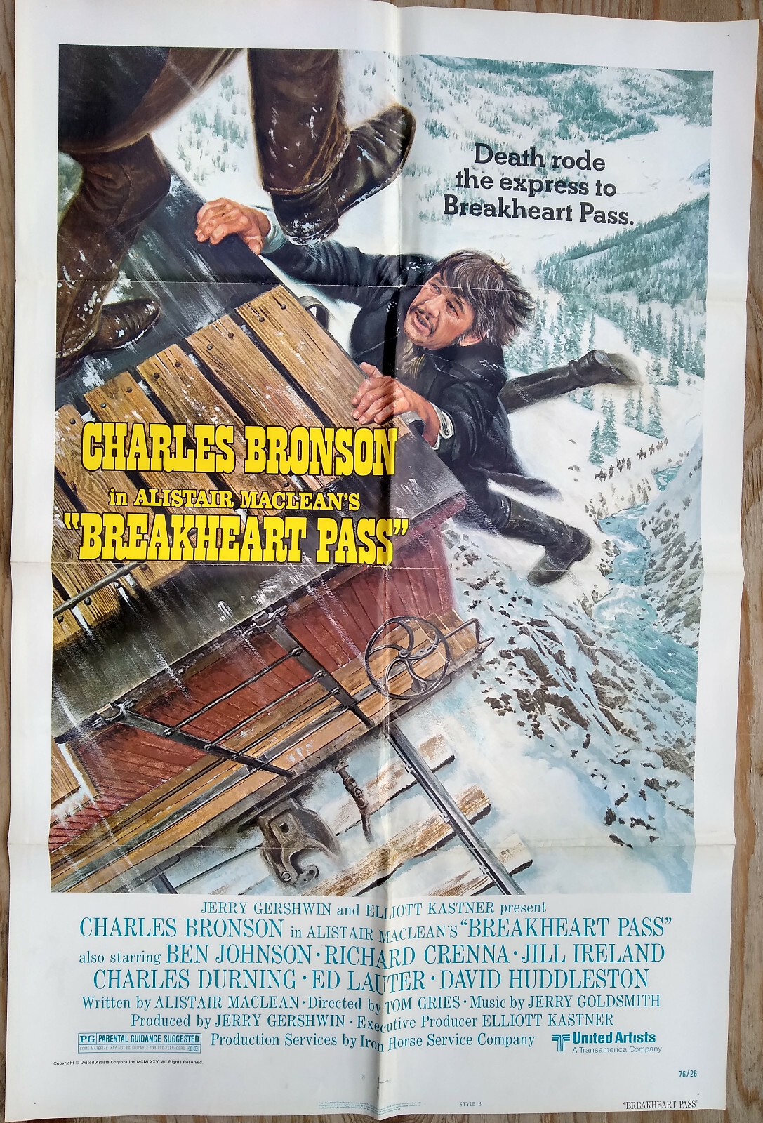 Breakheart Pass Charles Bronson Vintage Original 1 Sheet Movie Poster ...