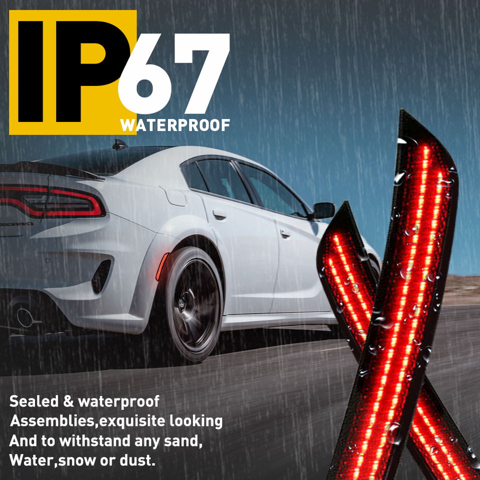 Smoked Rear LH&RH Red LED Side Marker Lights Fit for 2015-2022 Dodge ...