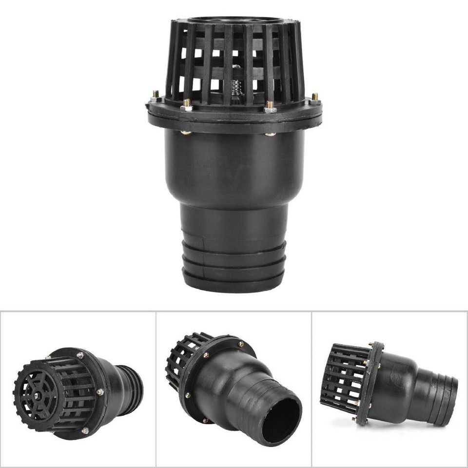 (3in)Water Pump Foot Valve Black PVC Low Pressure Flat Check Valve For ...